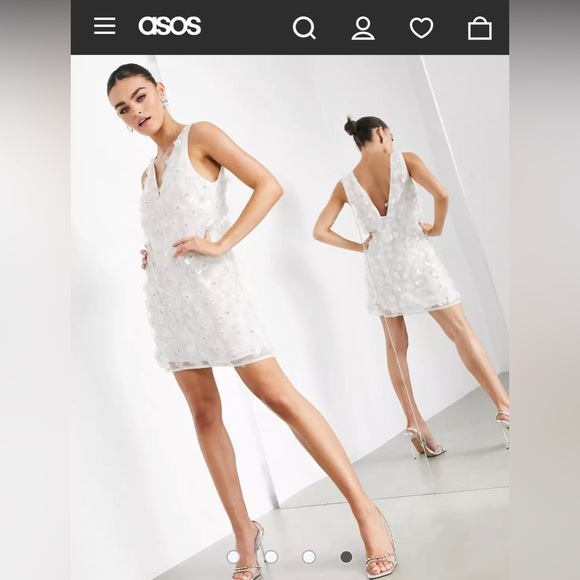 ASOS | Dresses | Asos Edition Mini Shift Dress With 3d Floral ...